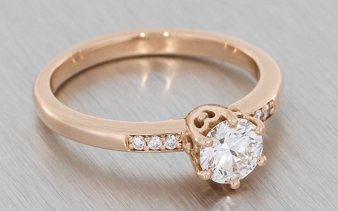 Rose Gold Six Claw Engagement Ring - Portfolio - Durham Rose