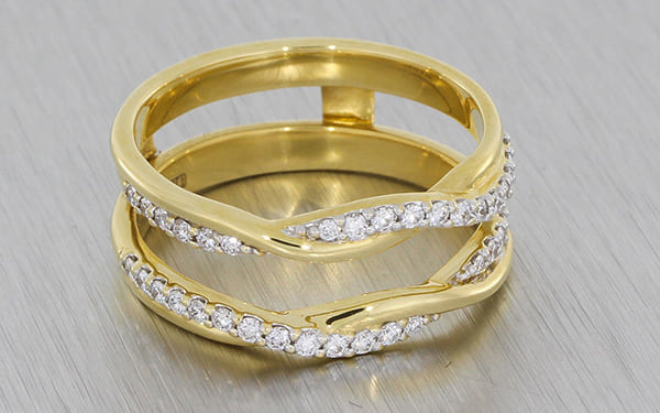 Diamond set ring wrap - Durham Rose